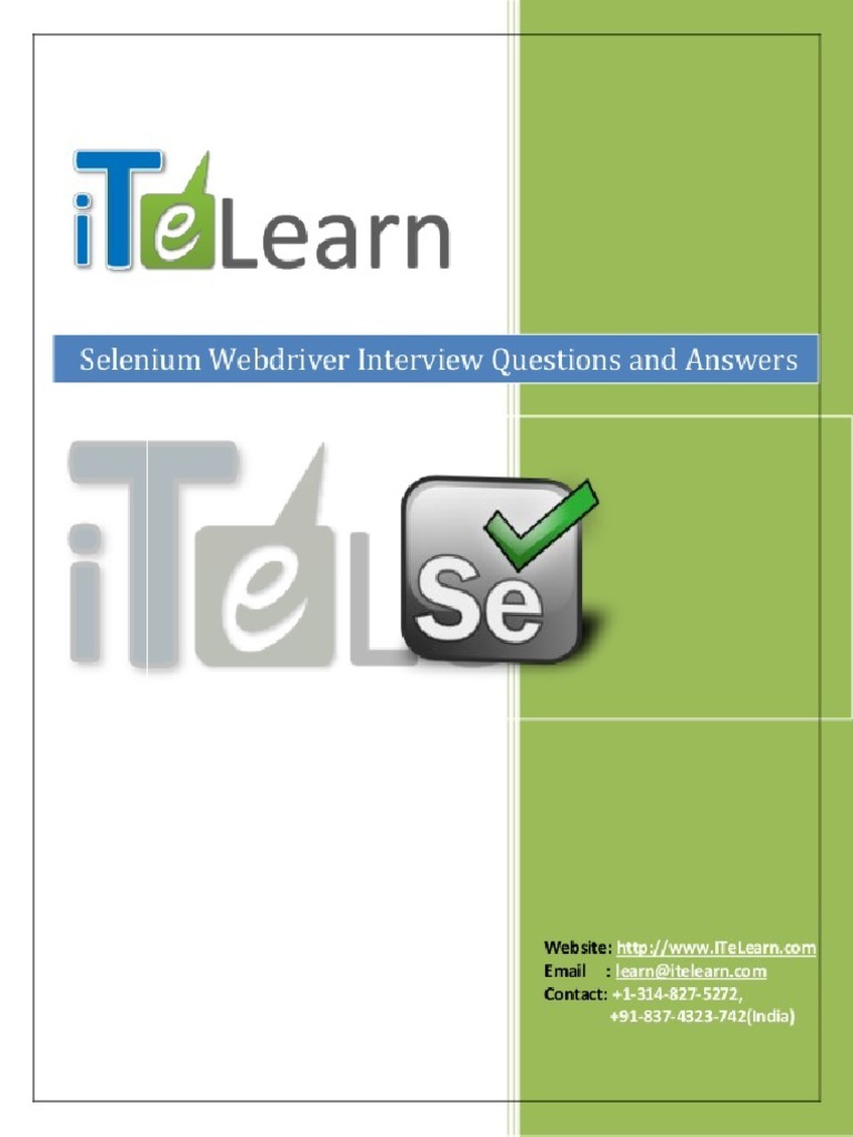 Selenium Webdriver Interview Questions and Answers by ITeLearn PDF | PDF