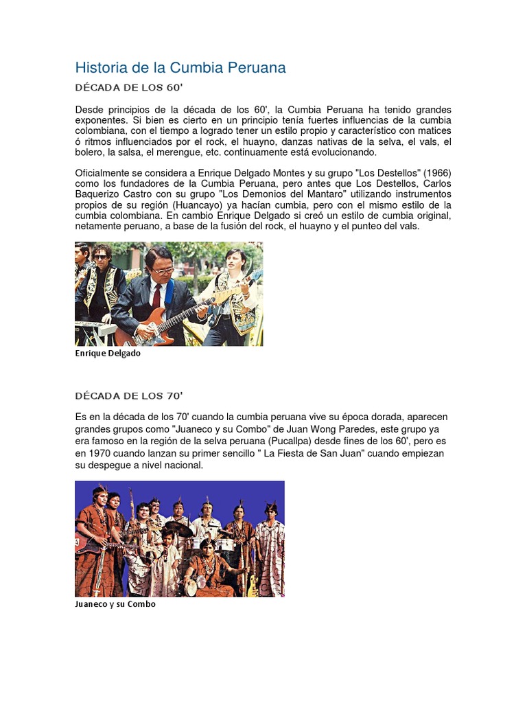 Historia de La Cumbia Peruana | PDF | Perú | Musica Sudamericana