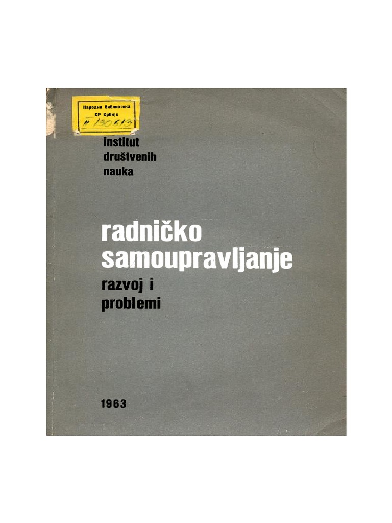 Radnicko Samoupravljanje | PDF