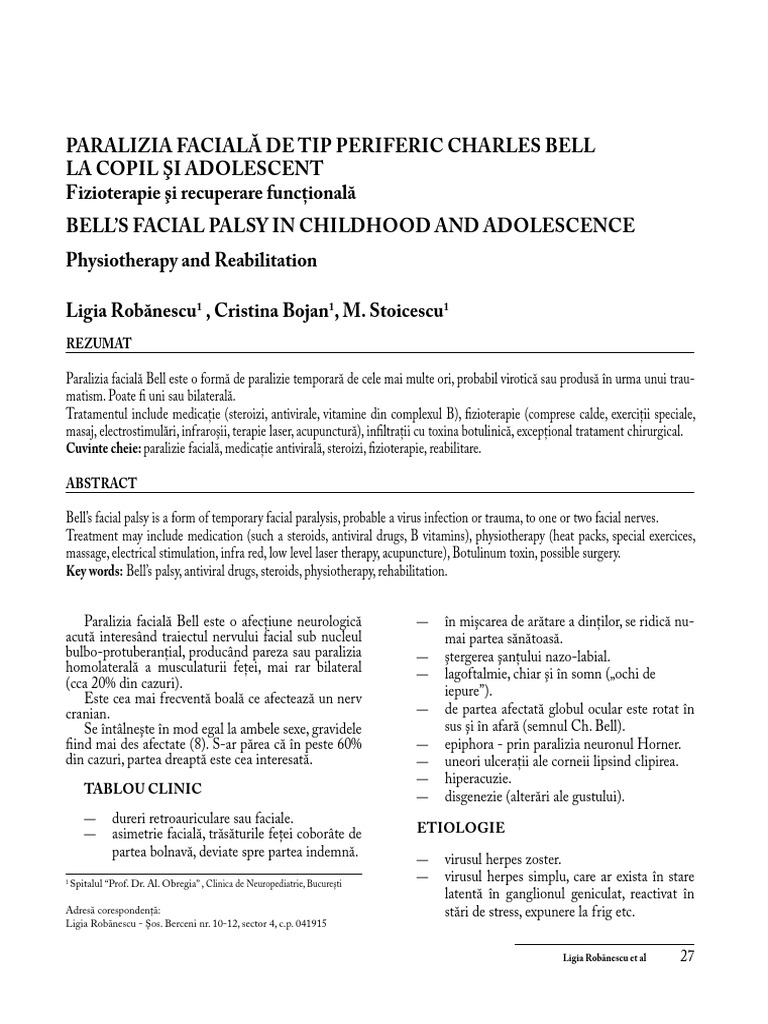 Paralizia Nerv Facial PDF | PDF