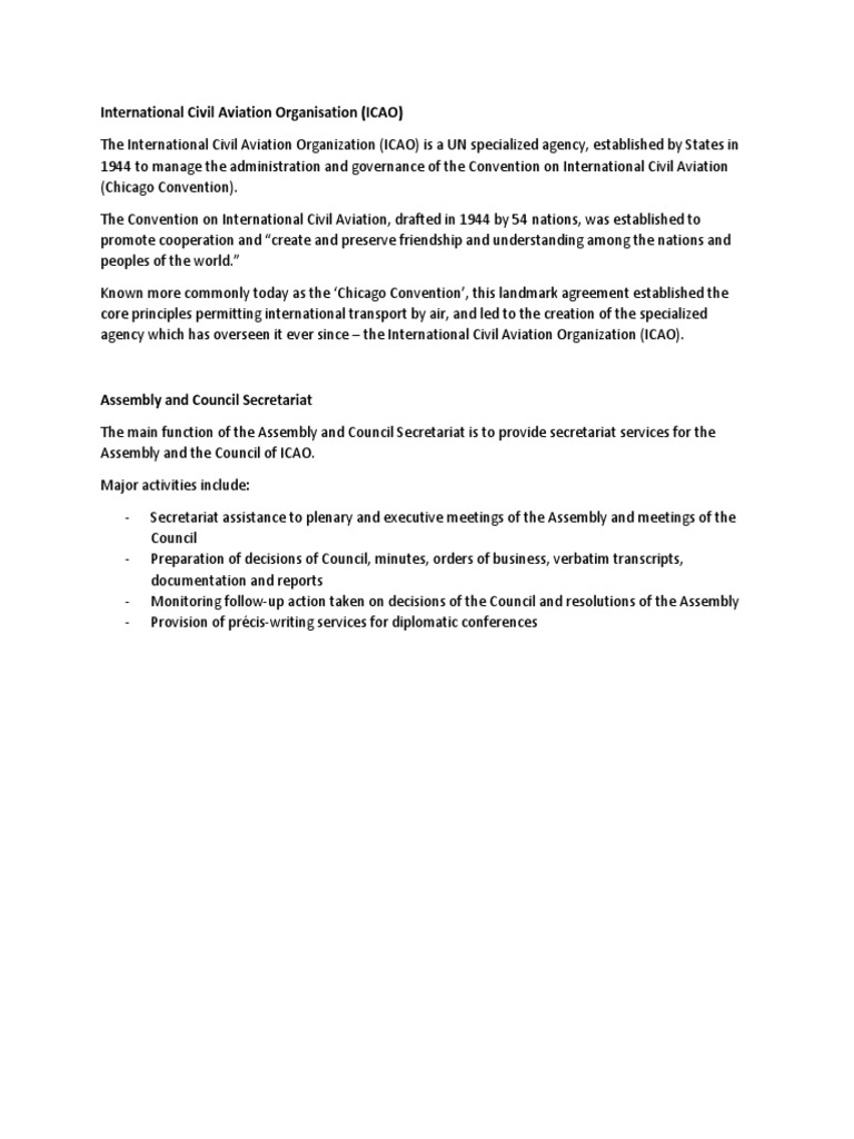 Structure of The ICAO Summary | PDF