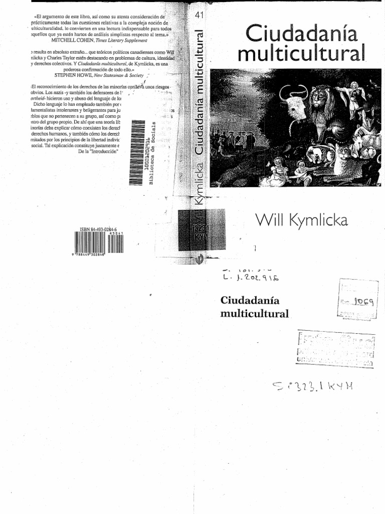 Ciudadania Multicultural Kymlicka | PDF | Discriminación | Derechos humanos