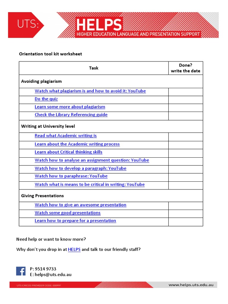 Orientation Tool Kit Worksheet | PDF