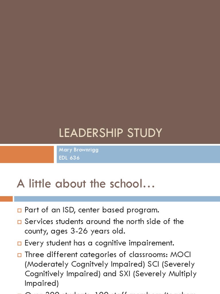 Leadership Study Presentation | PDF | Teachers | Leadership