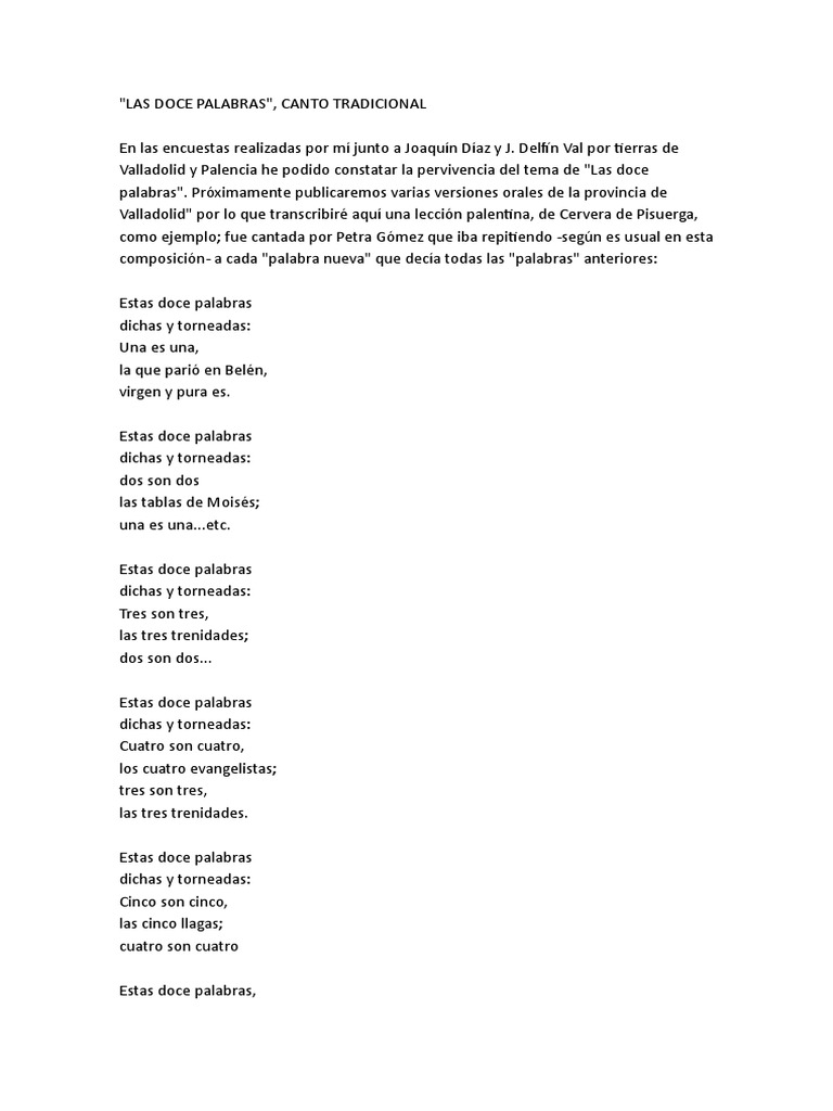 Las Doce Palabras | PDF | Cristo (título) | María, madre de Jesús