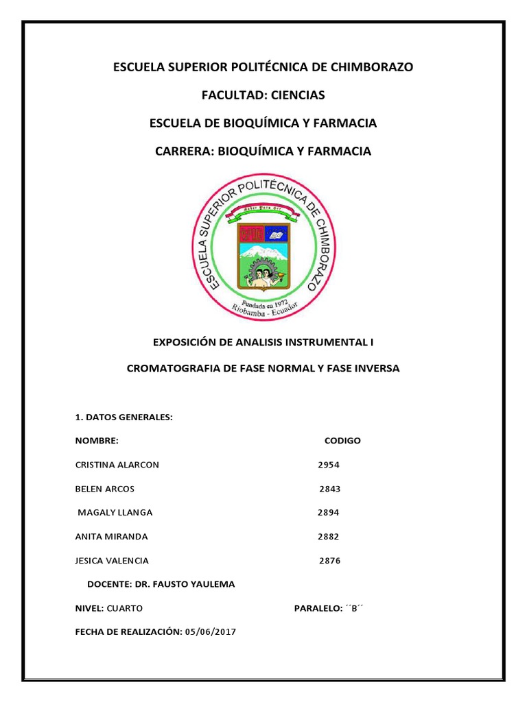 Fase Normal e Inversa | PDF | Cromatografía | Cromatografía líquida de ...