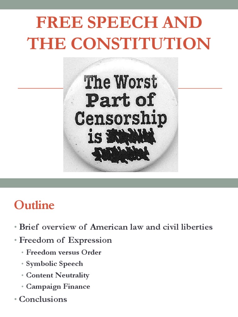Free Speech and The Constitution | PDF | Defamation | First Amendment ...