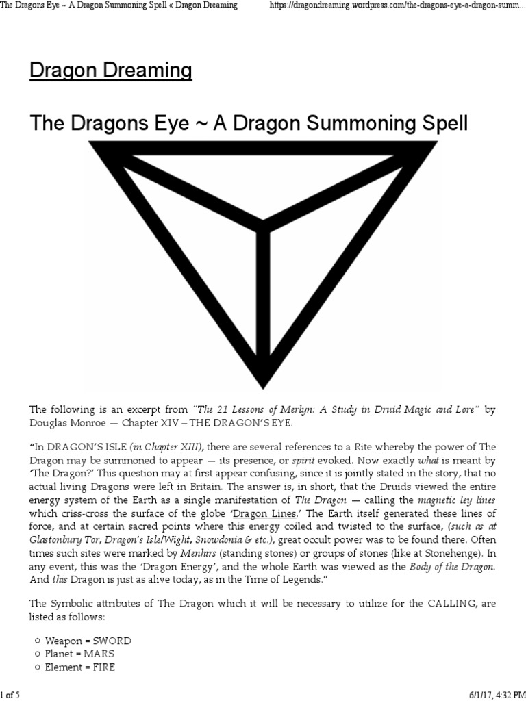 A Dragon Summoning Spell PDF | PDF | Dragon | Religion And Belief