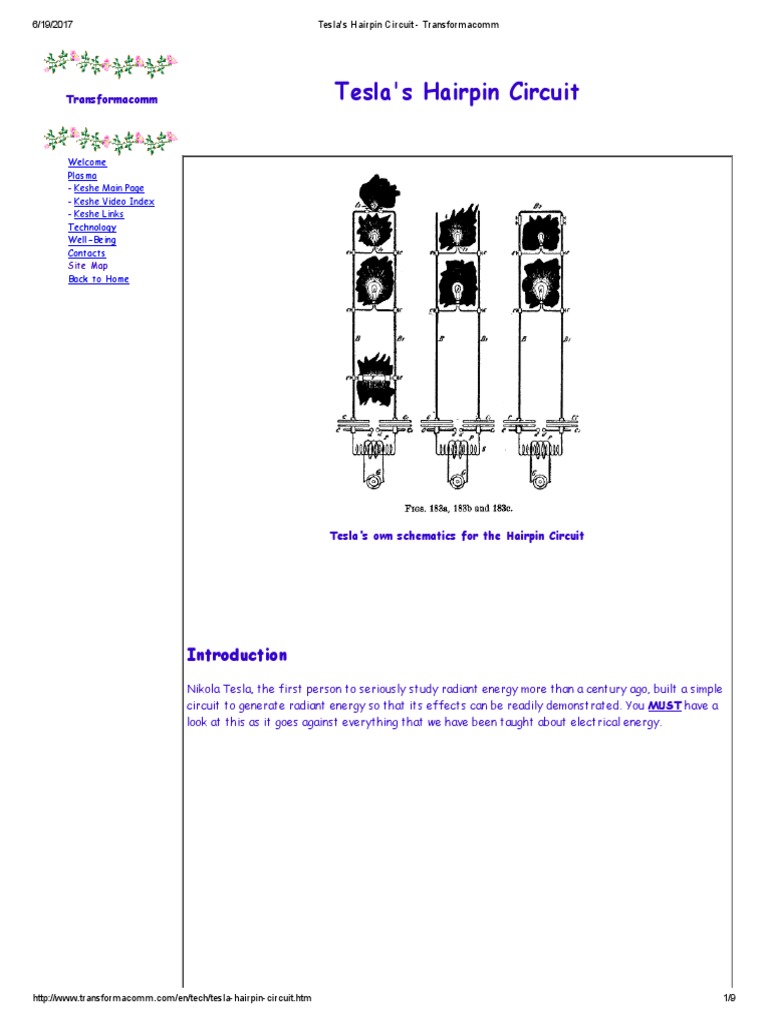 Tesla's Hairpin Circuit - Transformacomm | PDF | High Voltage | Nikola ...