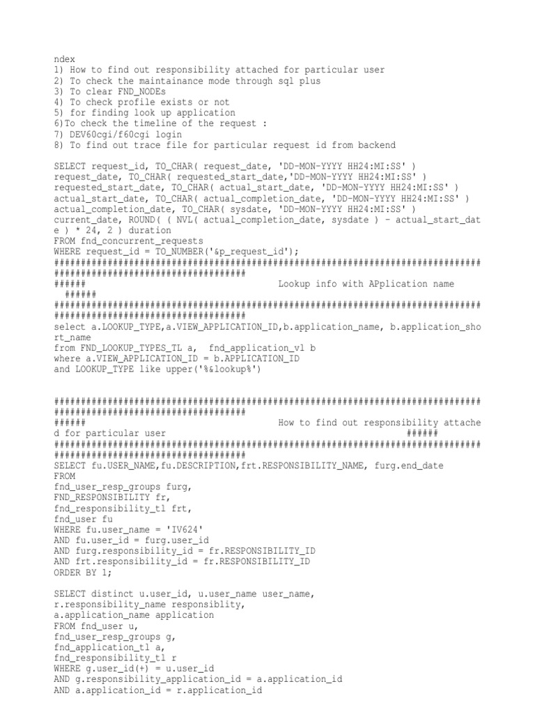 ORACLE Apps DBA Scripts | PDF | Information Technology | Databases