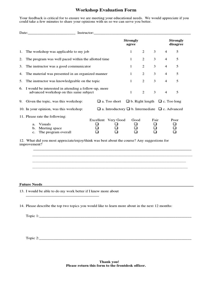 Participant Evaluation Form (Ms Word) | Teaching | Cognition