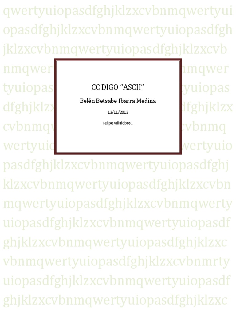 El código ASCII: Un estándar para la codificación de caracteres | PDF ...