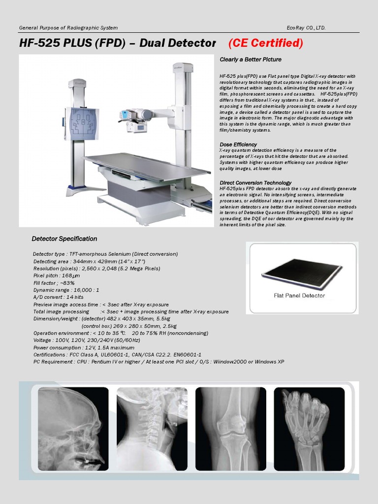 EcoRay HF-525 Plus X-Ray System Overview | PDF | X Ray | Sensor