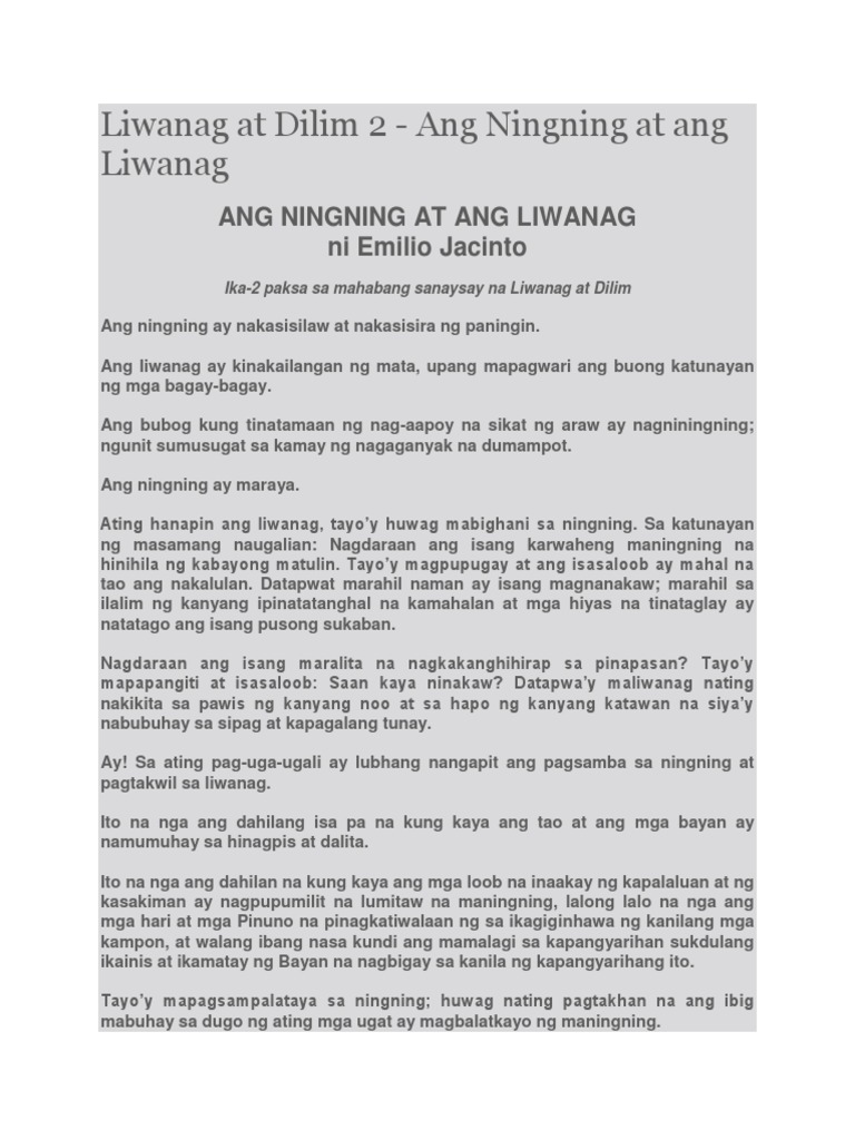 Liwanag at Dilim 2 | PDF