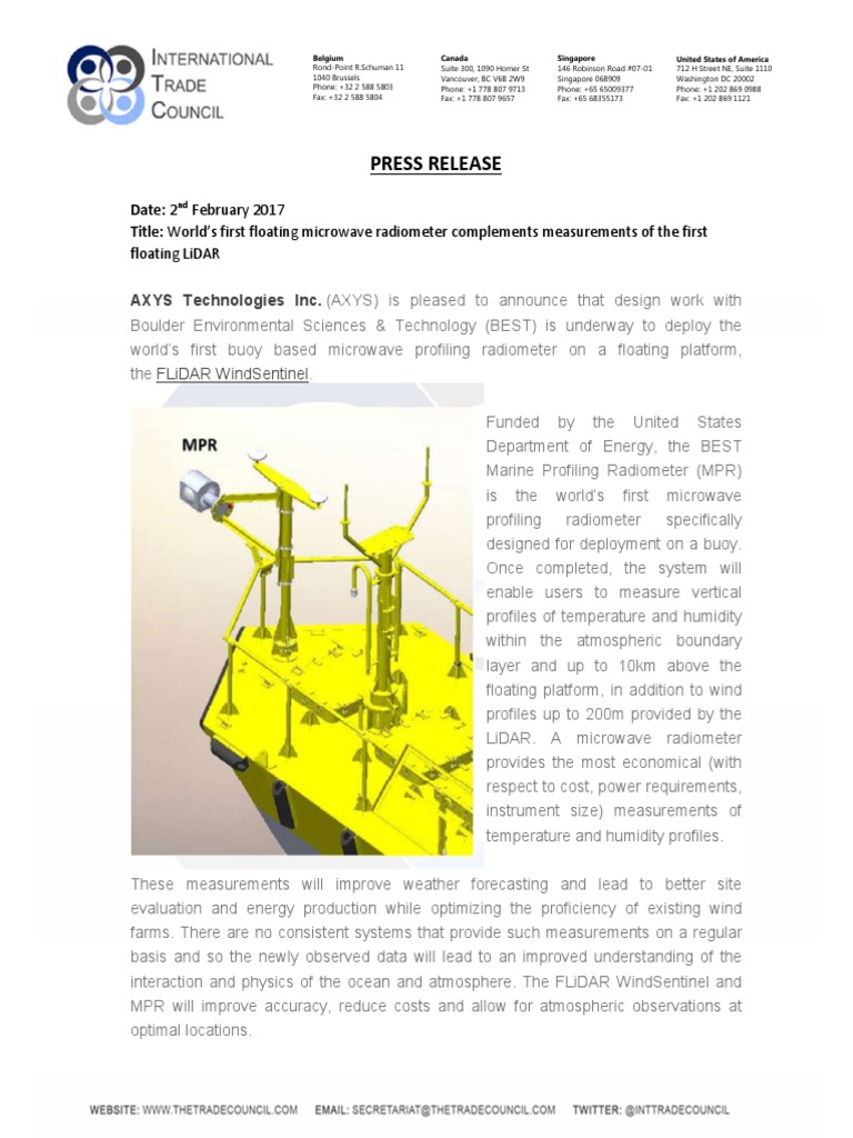 Floating Microwave Radiometer Launch | PDF | Lidar | Offshore Wind Power