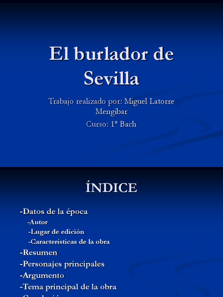 El Burlador de Sevilla | PDF