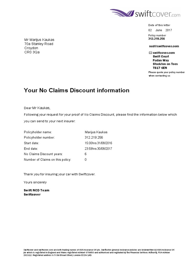 NCD Proof | PDF | Financial Services Authority | Insurance