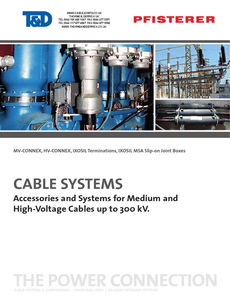 Pfisterer HV Cable Systems | PDF | High Voltage | Insulator (Electricity)