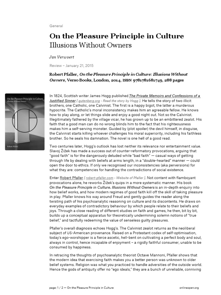 Pleasure Principle in Culture Review | PDF | Self | Faith