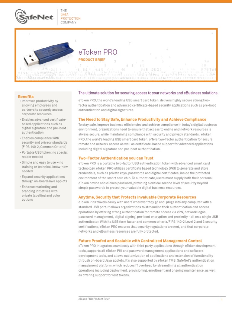 Etoken Pro PB (En) v11 Nov062014 Web | PDF | Smart Card | Authentication