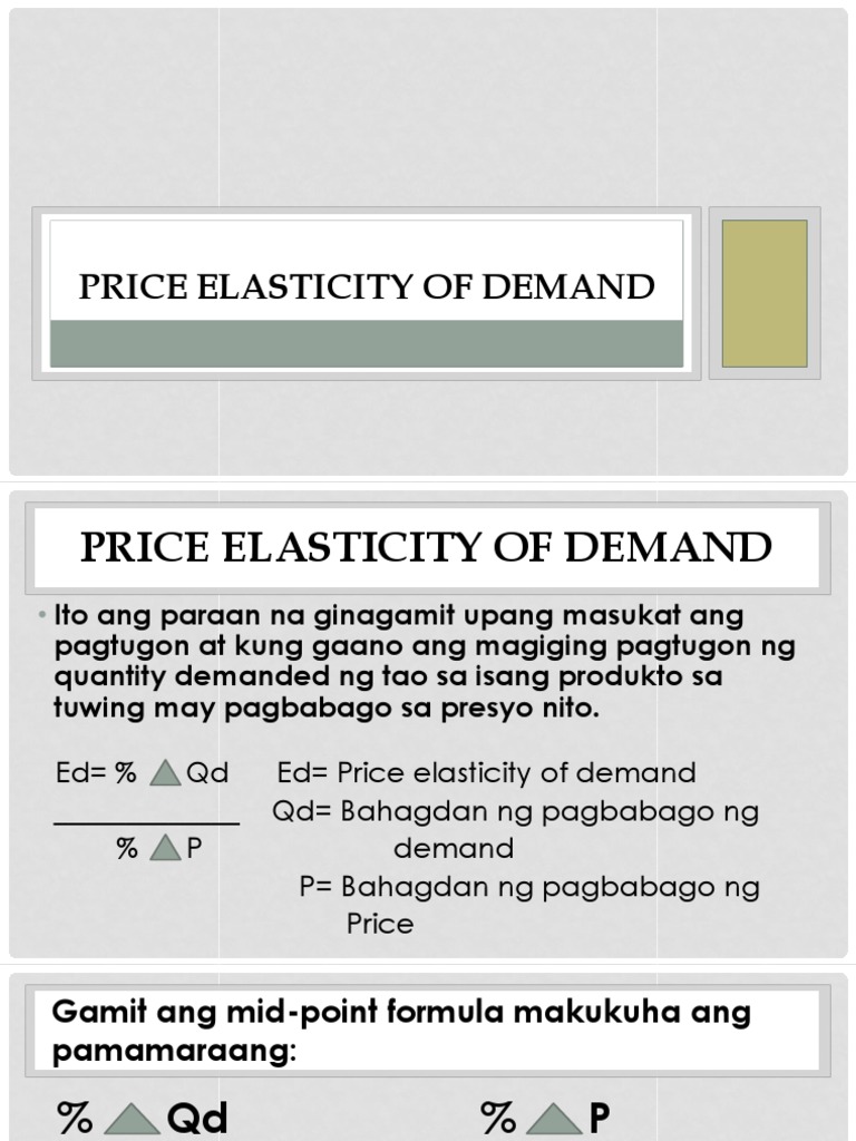 Price Elasticity of Demand | PDF