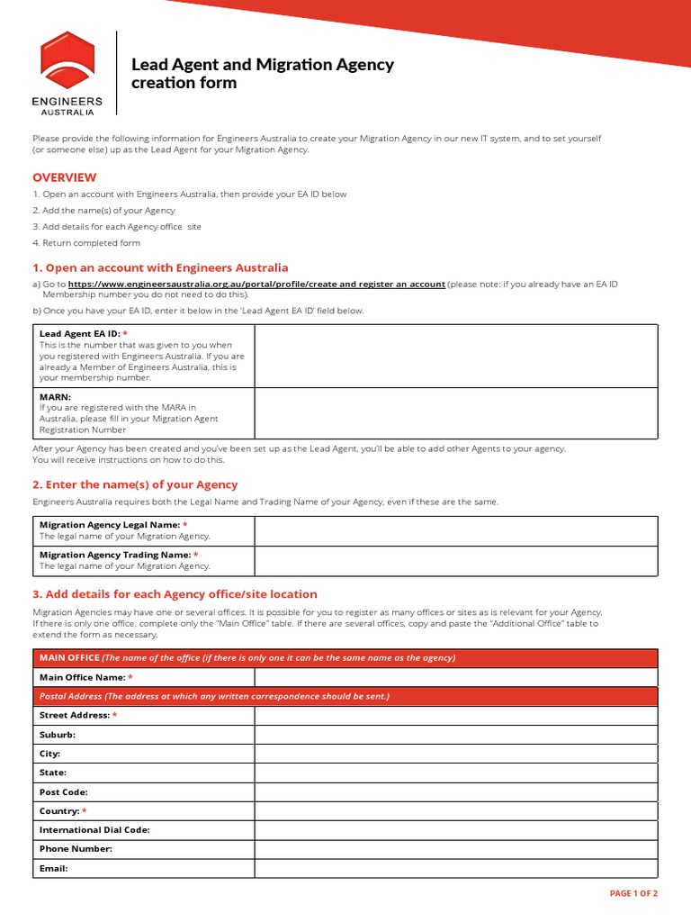 Migration Agency Creation Form | PDF | Address (Geography) | Privacy