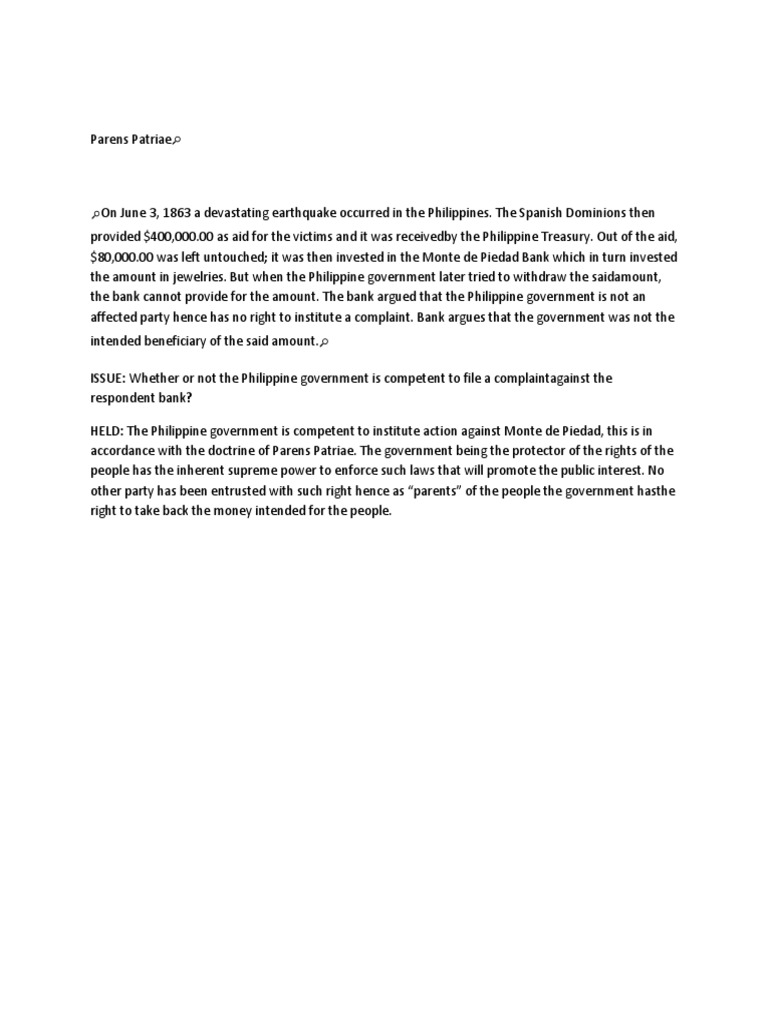 Parens Patriae | PDF