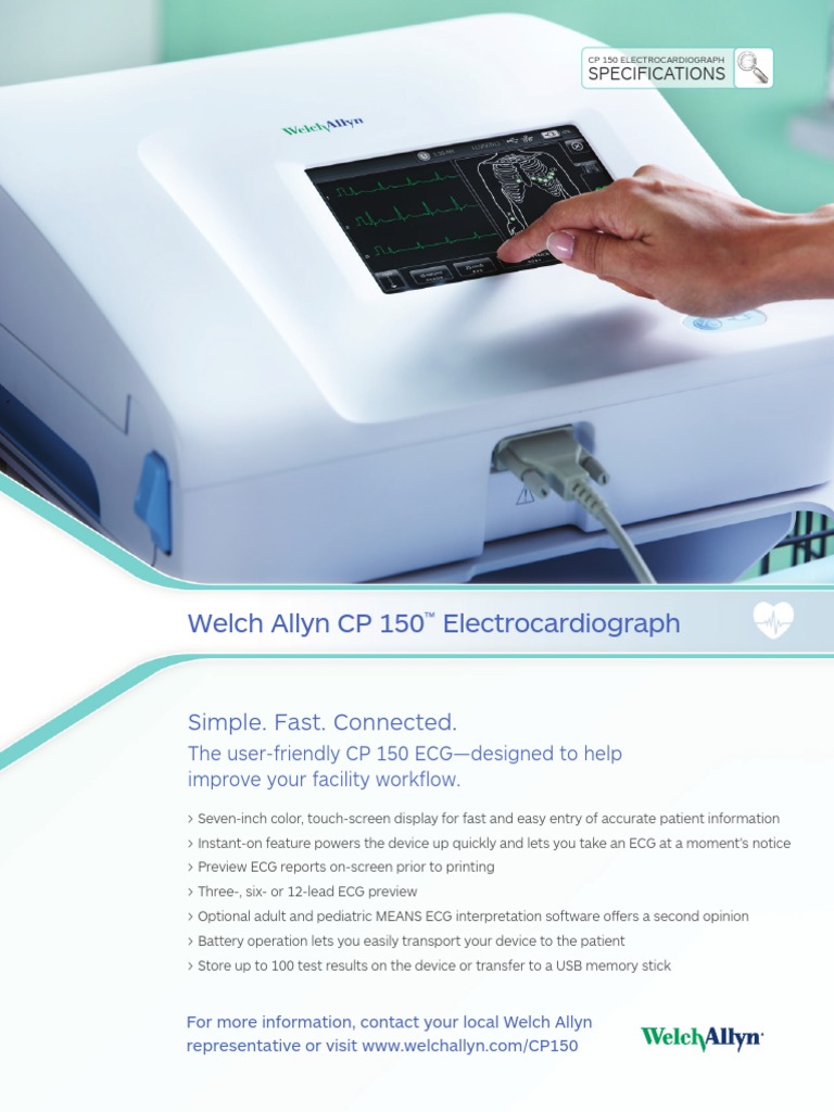 CP 150 Specifications Sheet | PDF | Electrocardiography | Sampling ...