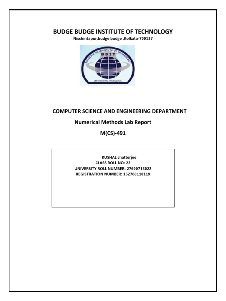 Budge Budge Institute of Technology: Computer Science and Engineering ...