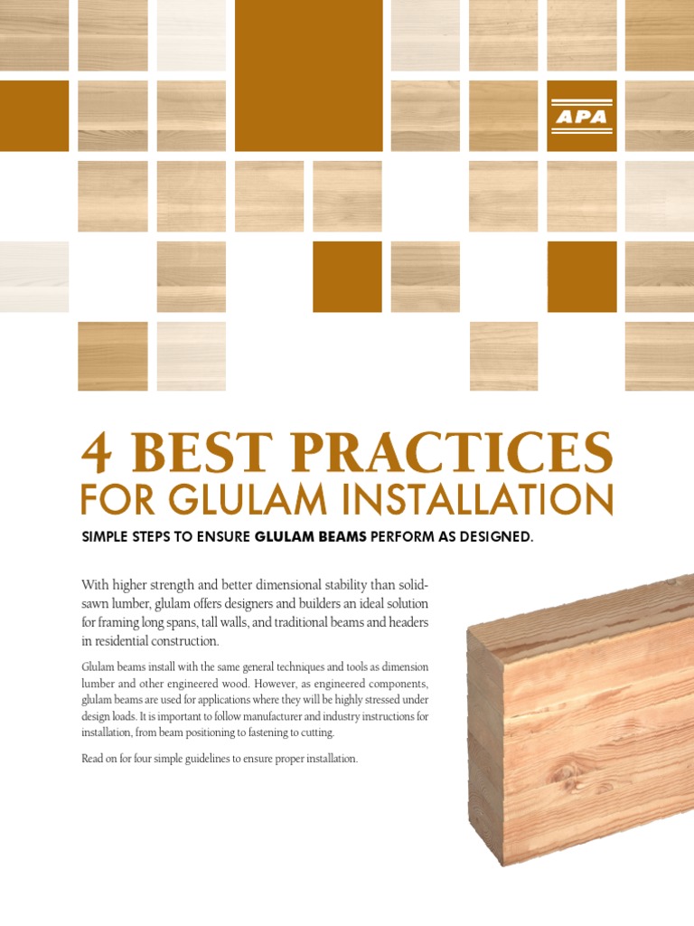 4 Best Practices For Glulam Installation | PDF | Lumber | Beam (Structure)