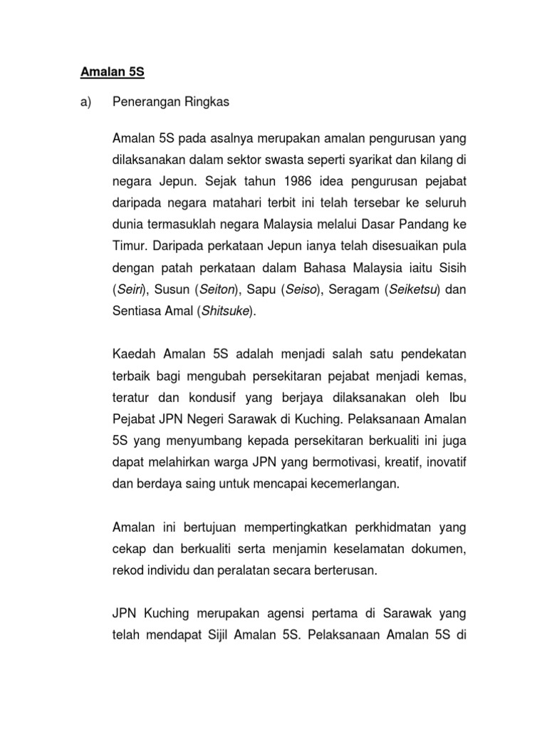 Amalan 5S | PDF