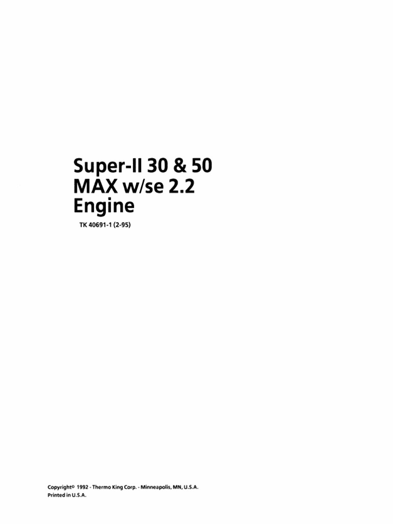 Super-II 30 & 50 Max W-Se 2.2 Engine (Tk40691 Text) | PDF