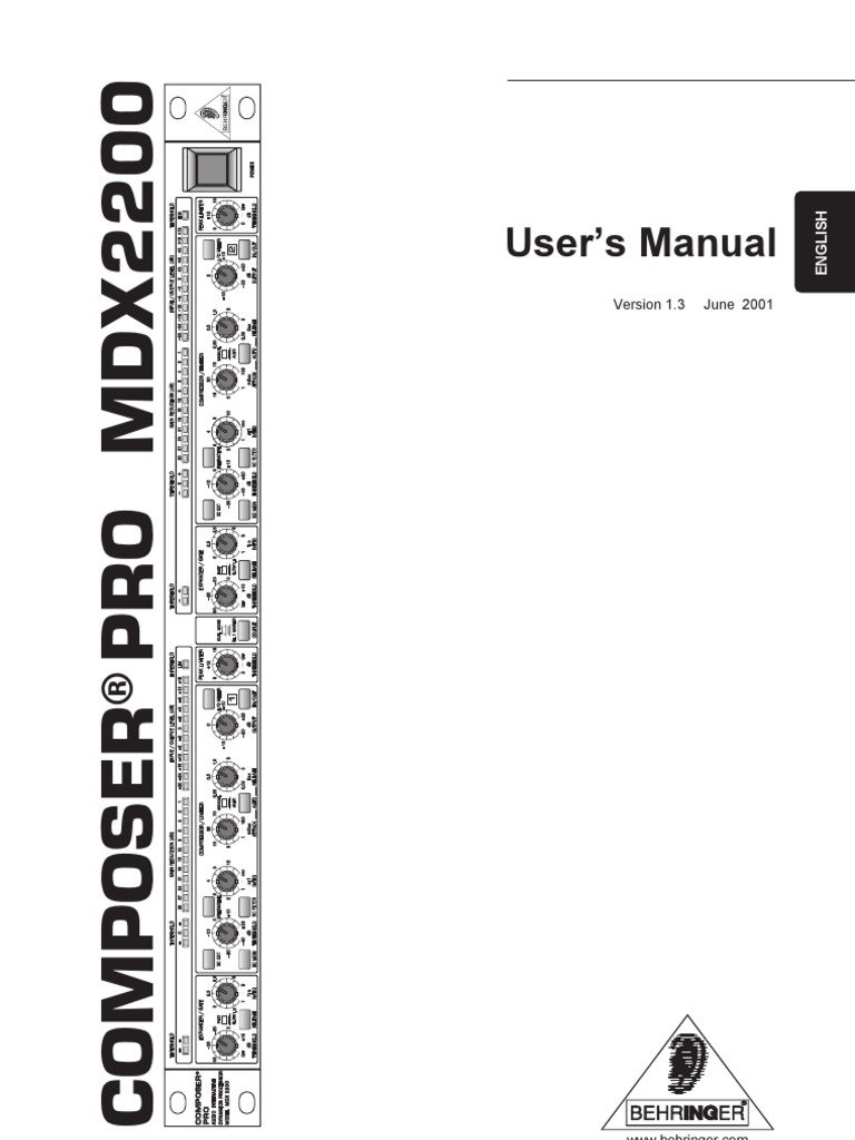 Behringer MDX2200 ENG Rev E | Download Free PDF | Audio Electronics ...