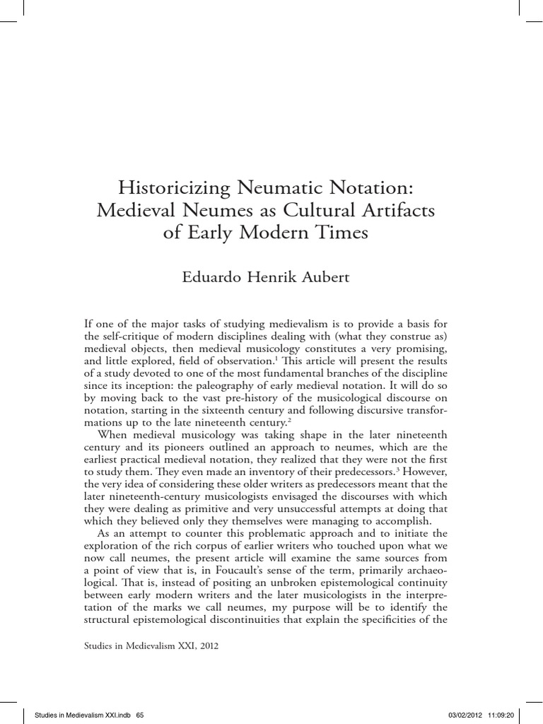 Historicizing Neumatic Notation - Medieval Neumes as Artifact of Early ...