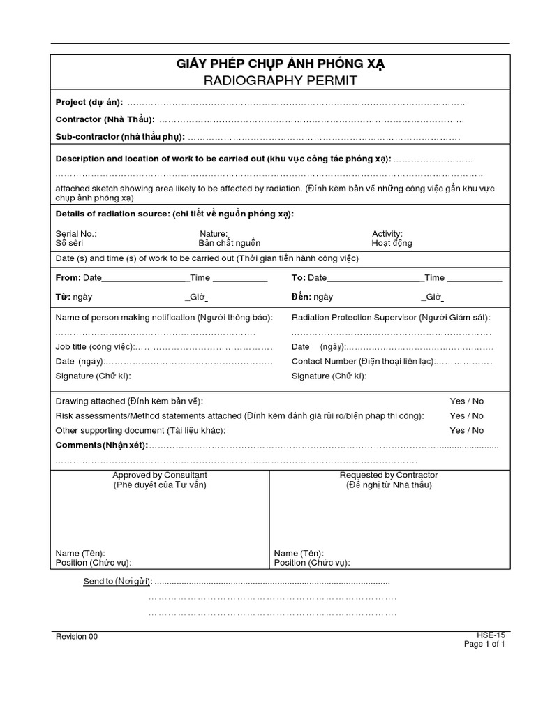 HSE 15 Radiography Permit | PDF