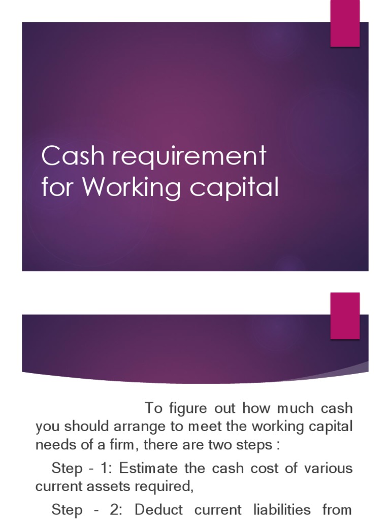 Calculating Working Capital Cash Needs | PDF