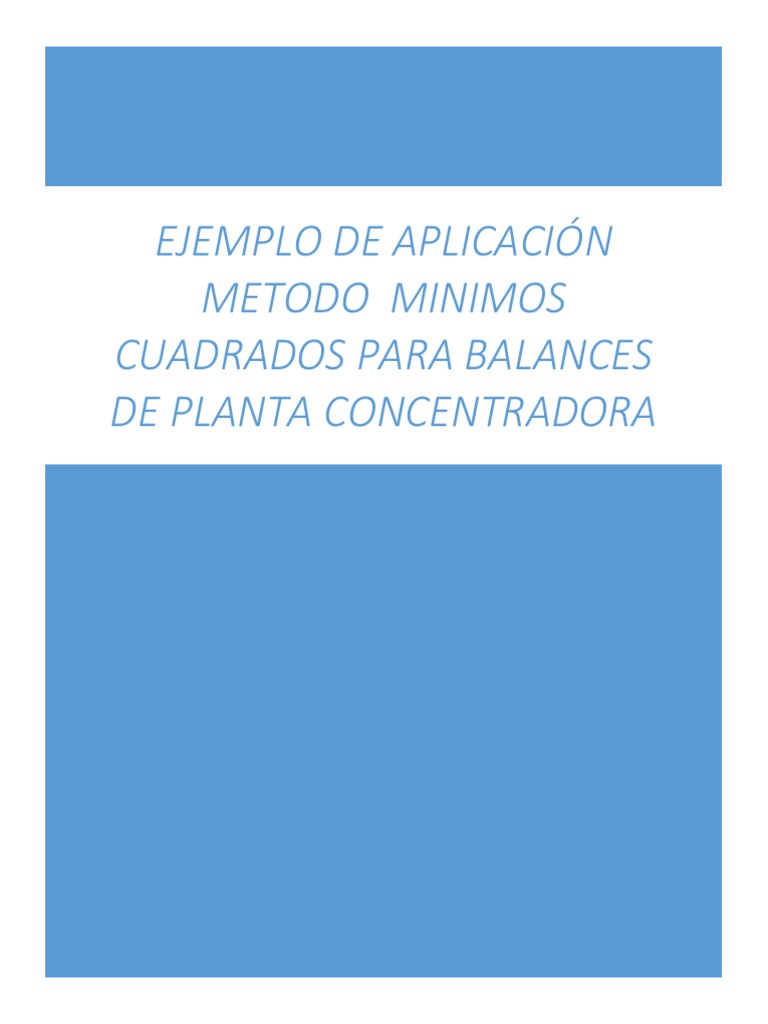 Ajuste de Datos Mediante Minimos Cuadrados en para La Flotacion PB | PDF | Zinc | Dirigir