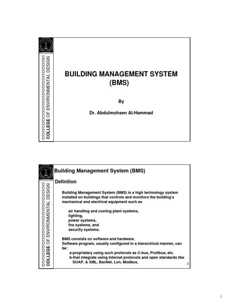 Building Management System BMS Kfupm PDF | PDF | Air Conditioning ...