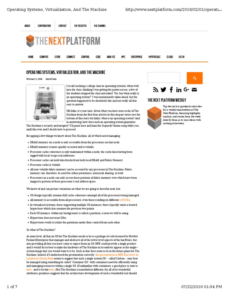Operating Systems Virtualization and The Machine | PDF | Computer Data Storage | Cpu Cache