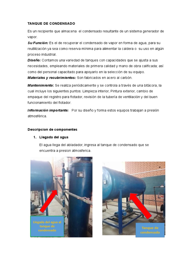 Tanque de Condensado | PDF | Caldera | Tanques