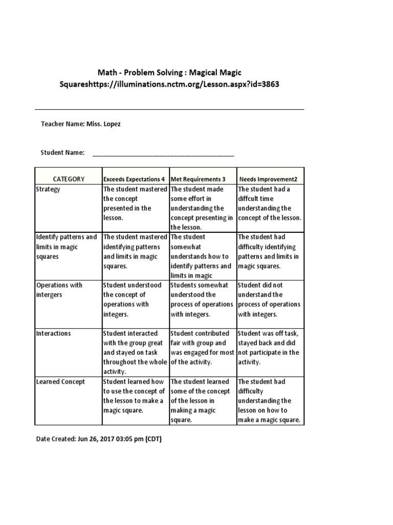 Student Evaluation Rubric | PDF | Career & Growth