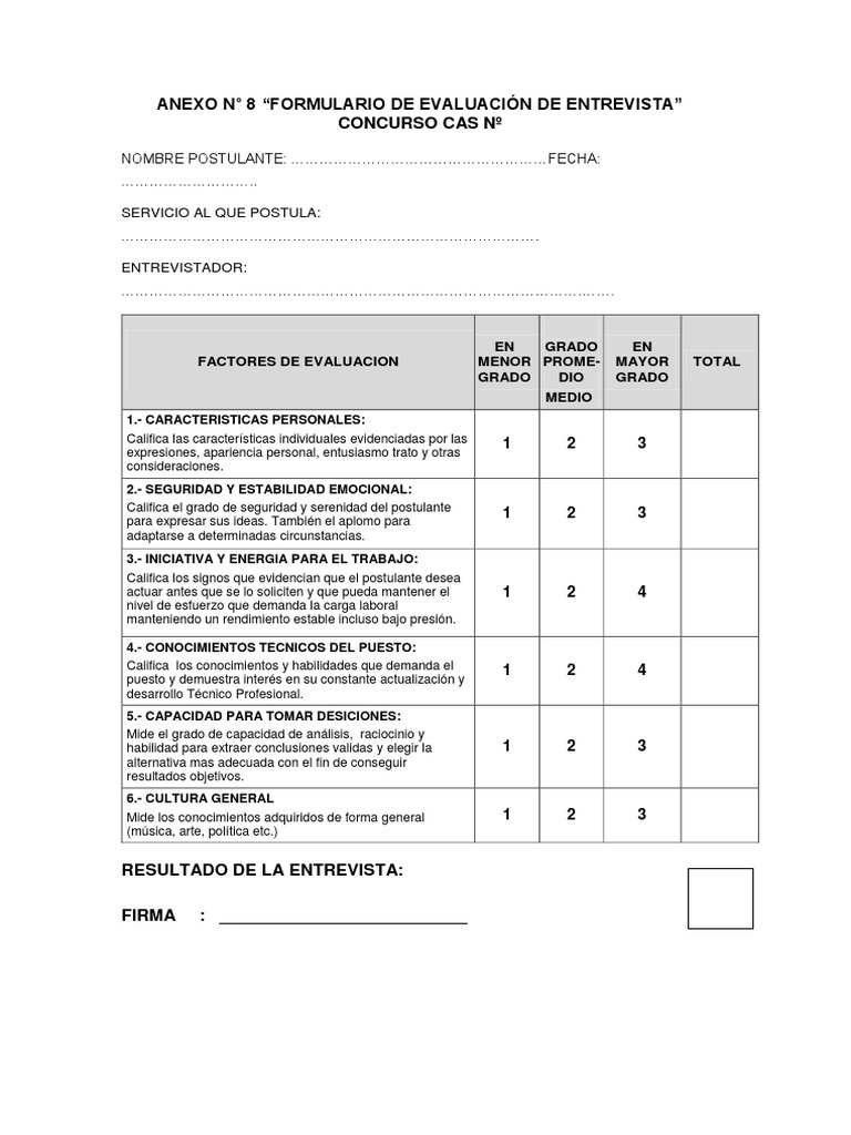 08 Formulario de Evaluacion | PDF 08 Formulario de Evaluacion | PDF