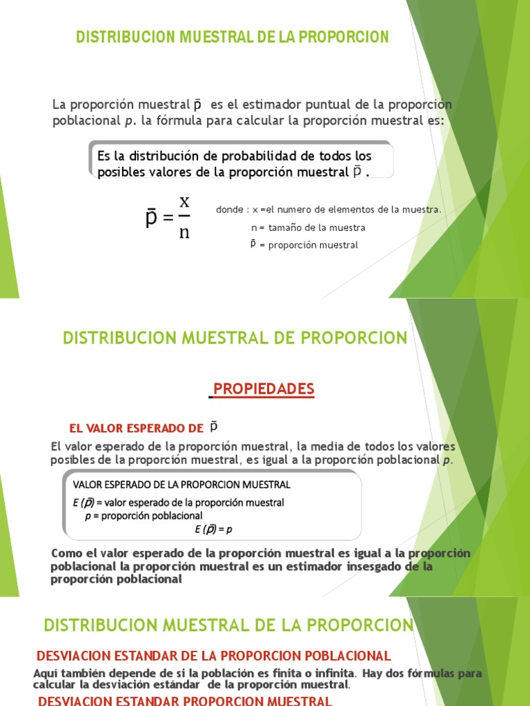 Distribucion Muestral de La Proporcion | PDF | Diferencia | Estimador