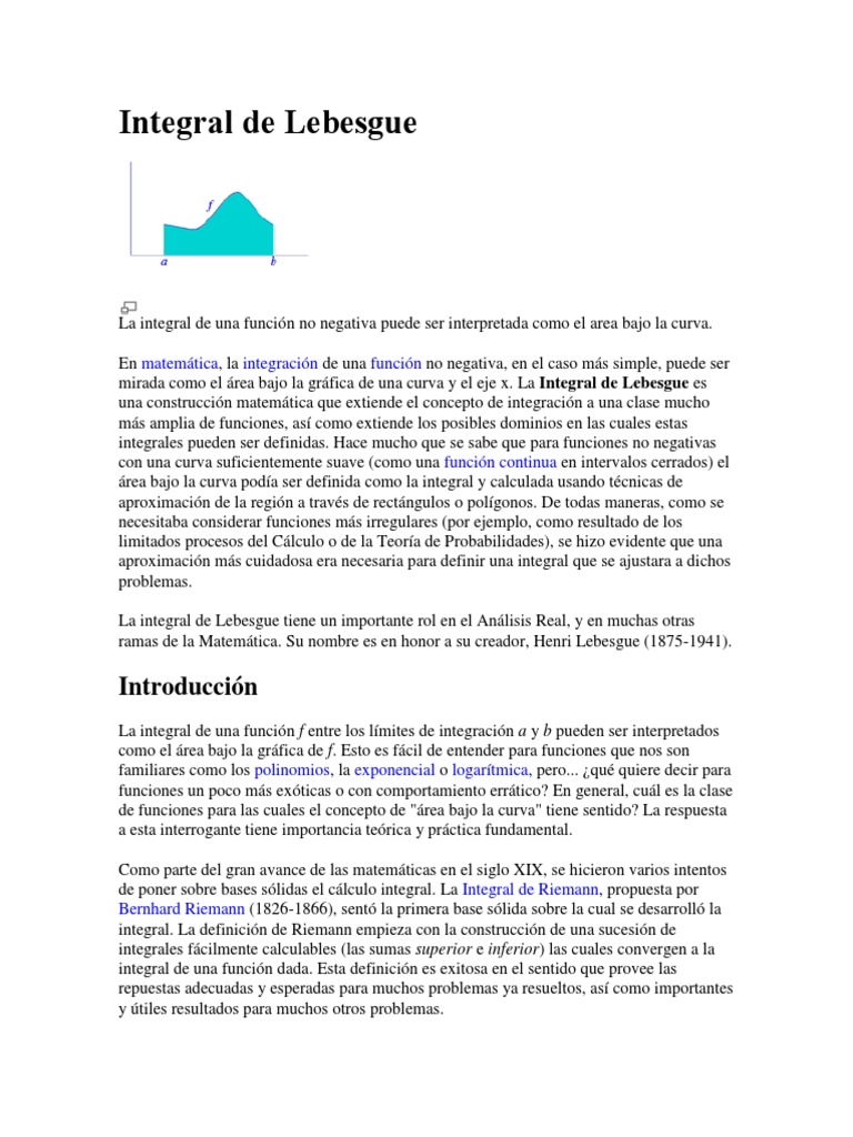 Integral de Lebesgue | Lebesgue Integration | Integral