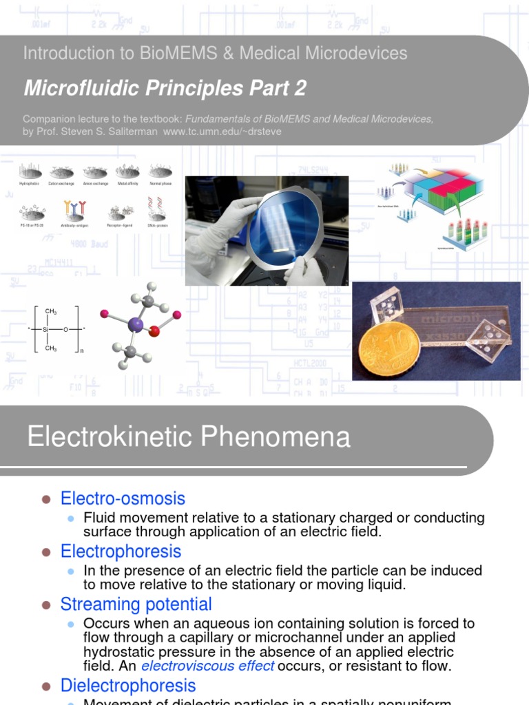 Saliterman PPT, Microfluidic Principles Part 2 | PDF | Electrophoresis ...