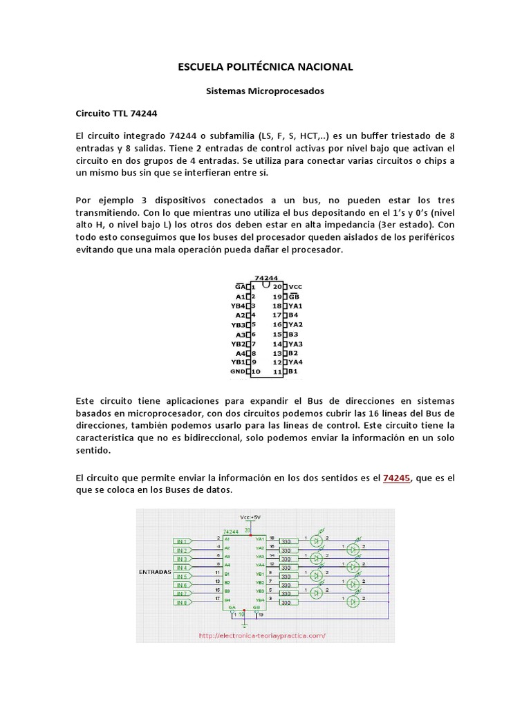 Circuitos lógicos TTL 74244 y 74245: buffers triestado y su aplicación ...