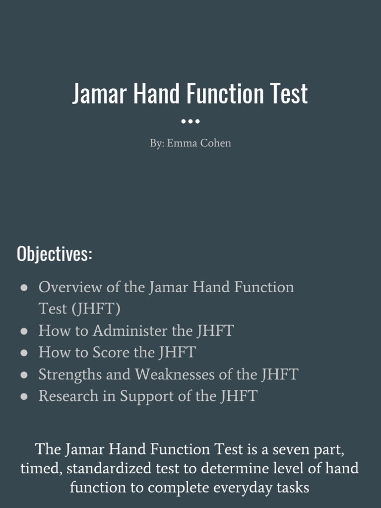 Jamar Hand Function Assessment | PDF | Validity (Statistics ...