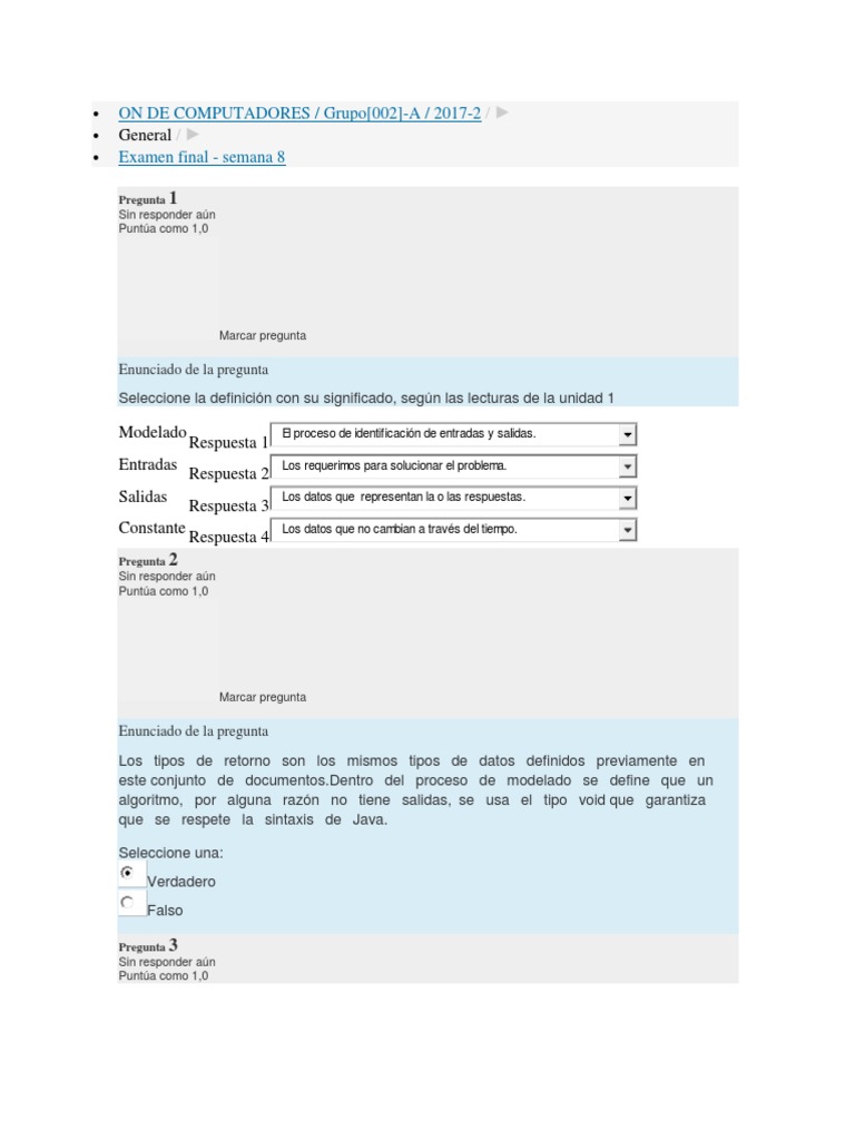 Examen Final Programacion | PDF | Lenguaje de programación | Java ...