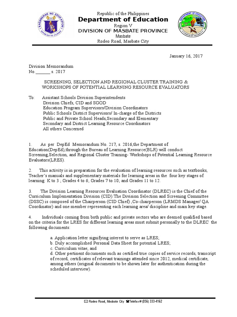 DepED Letterhead (A4) - Copy | Quality Of Life | Curriculum