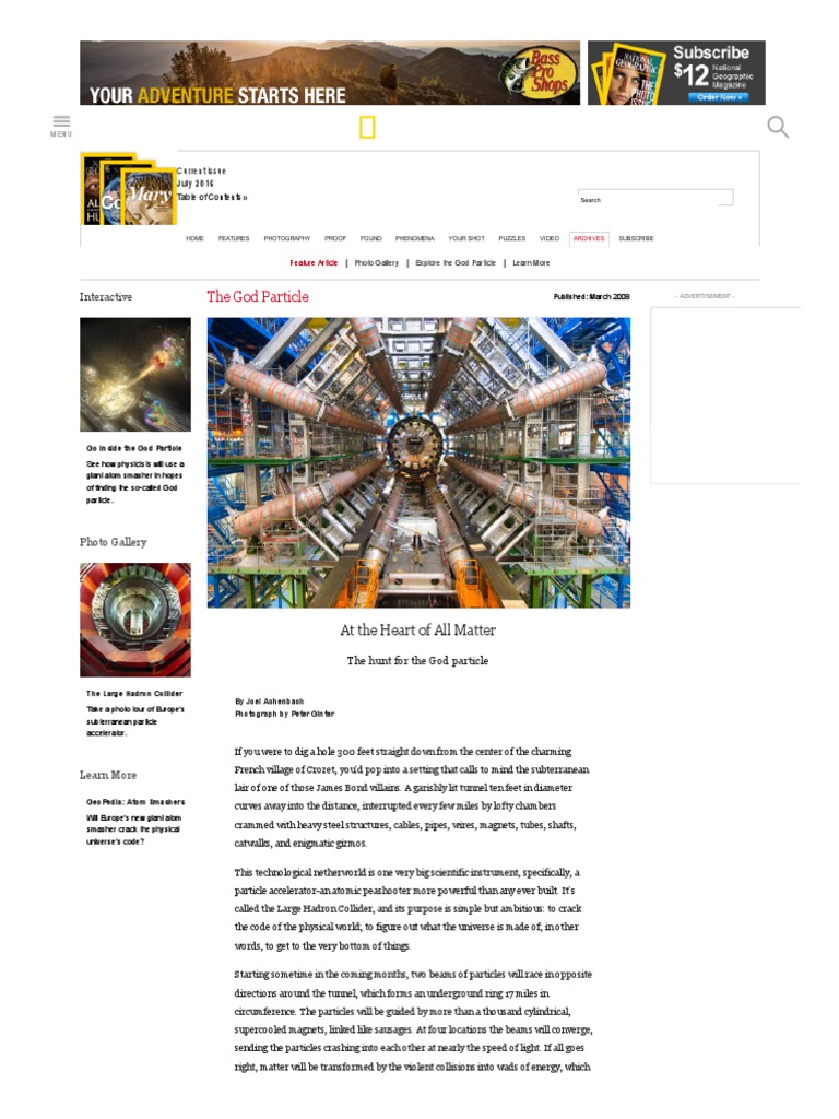 The God Particle - National Geographic Magazine | PDF | Universe ...